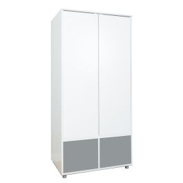 Stompa Uno S Tall Wardrobe White - incl. 2 Small Grey Doors for the ...