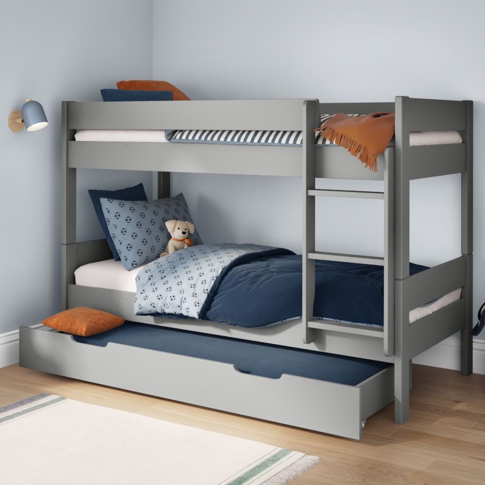 Stompa Compact Detachable Grey Bunk Bed Including a Trundle Bed and Matress