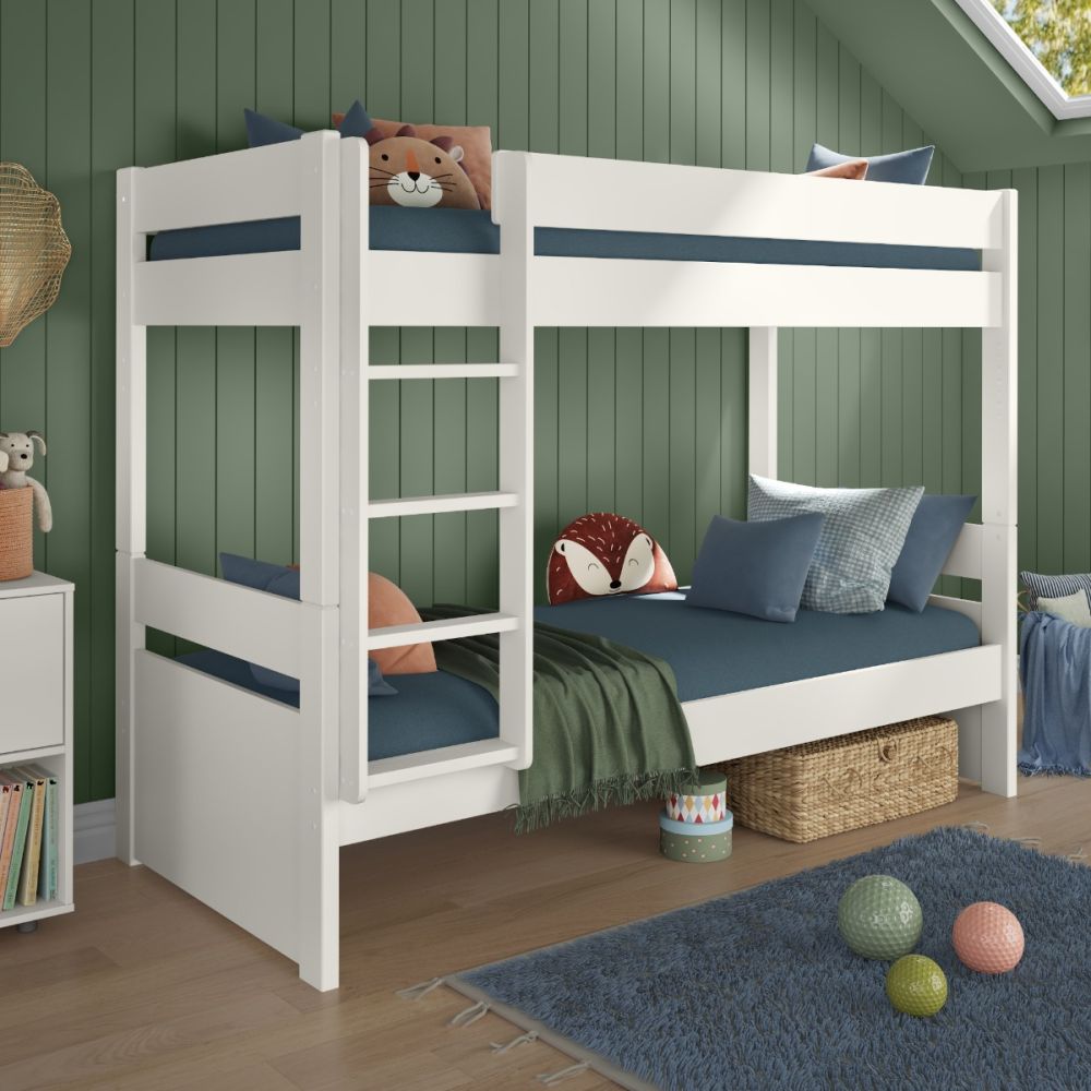 Stompa Uno Extra Long Single Detachable Bunk Bed in White with Generous ...